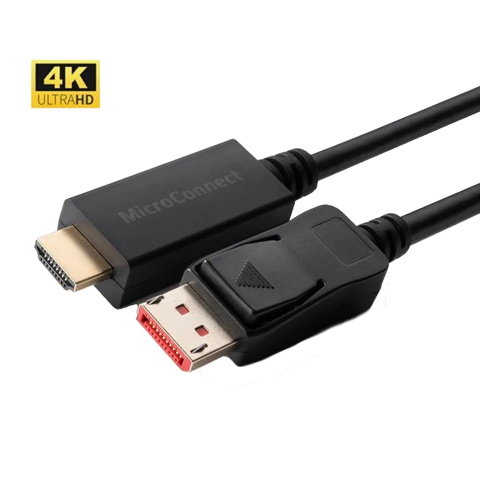 MicroConnect 4K DisplayPort 1.4 - HDMI 2.0 Cable 2m